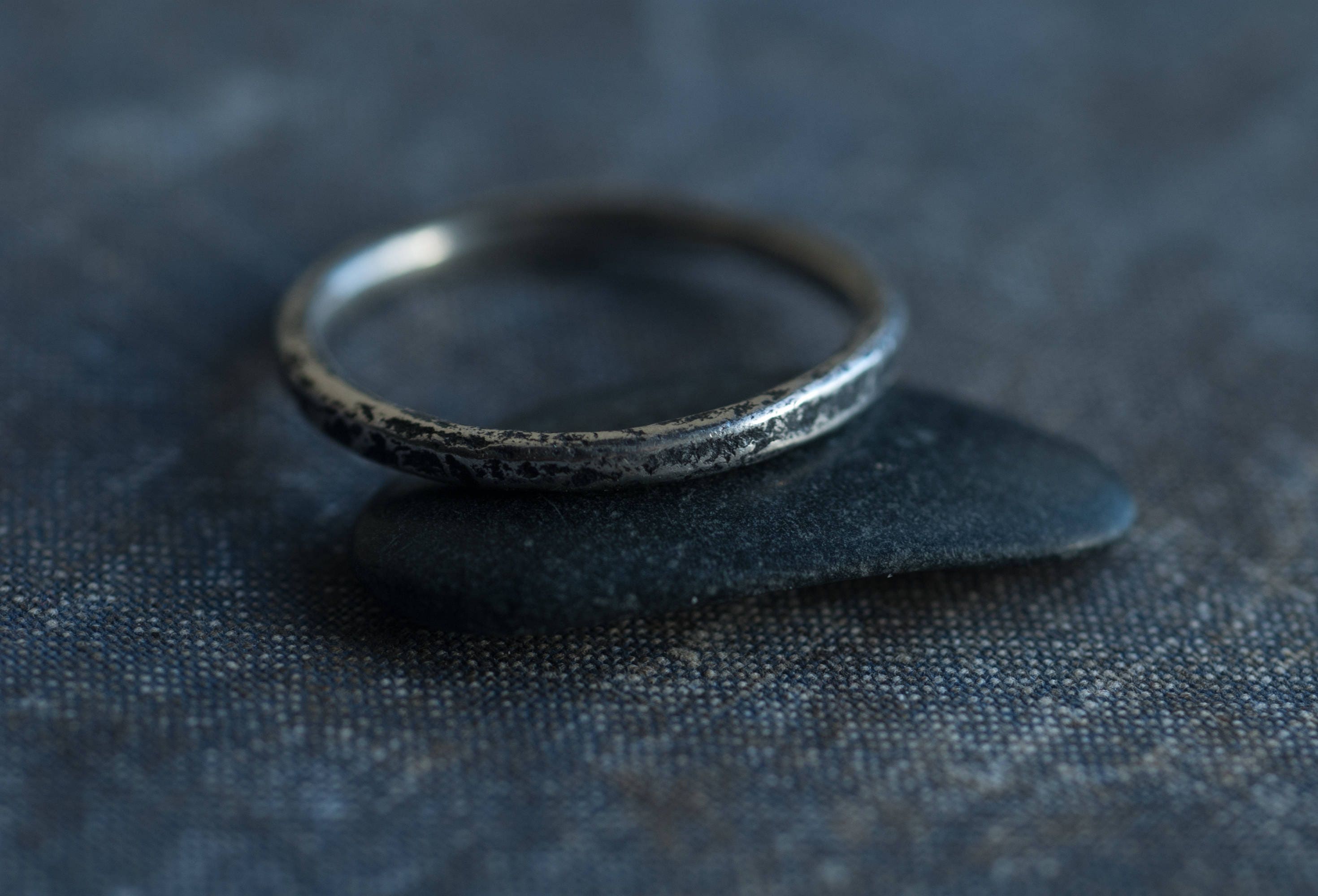 Simple sterling silver ring rustic silver ring nature ring | Etsy