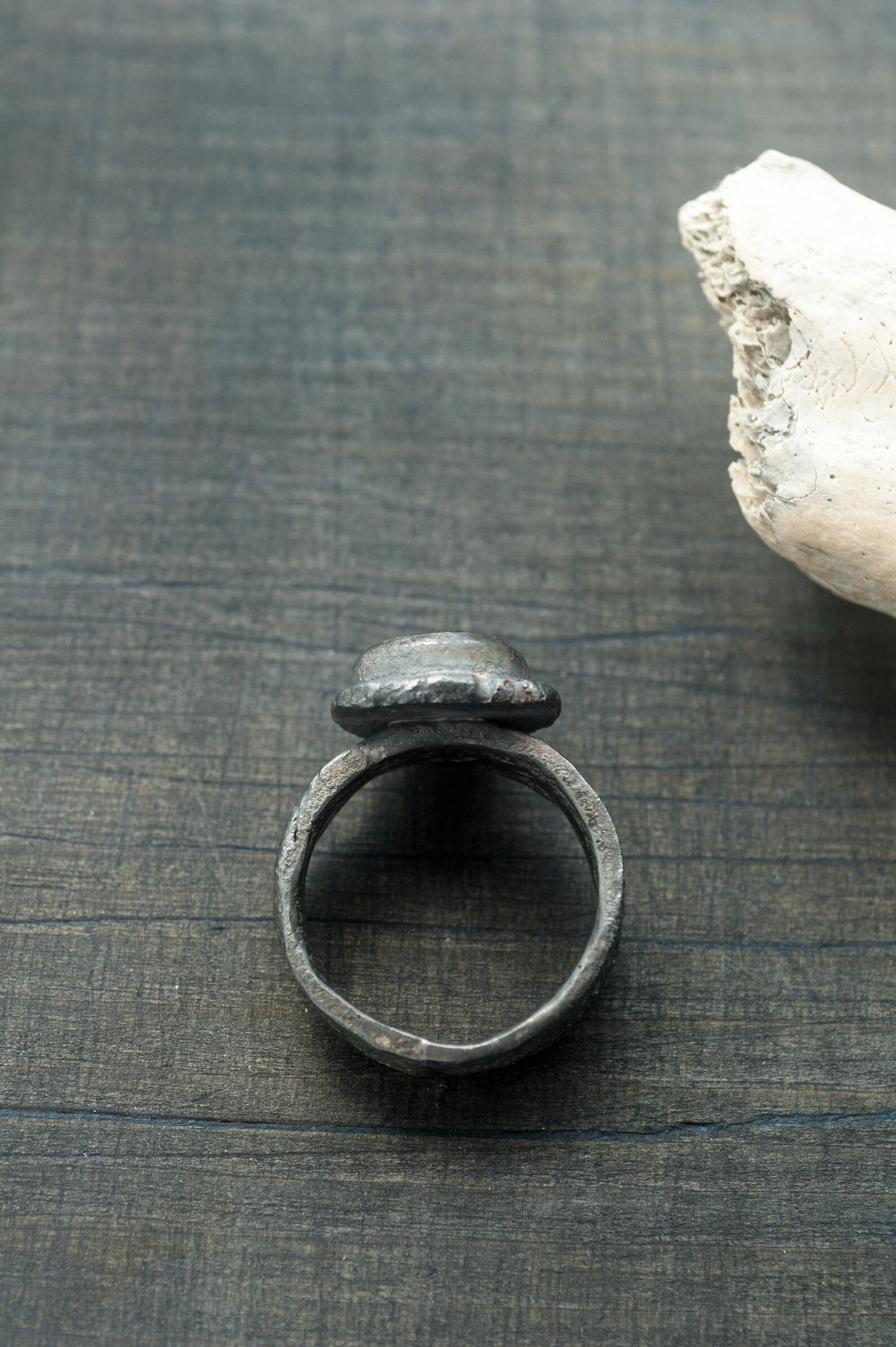 Organic Rutile Quartz Ring Raw Silver Oxidized Reticulated - Etsy