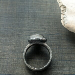 Organic Rutile Quartz Ring Raw Silver Oxidized Reticulated Sterling ...