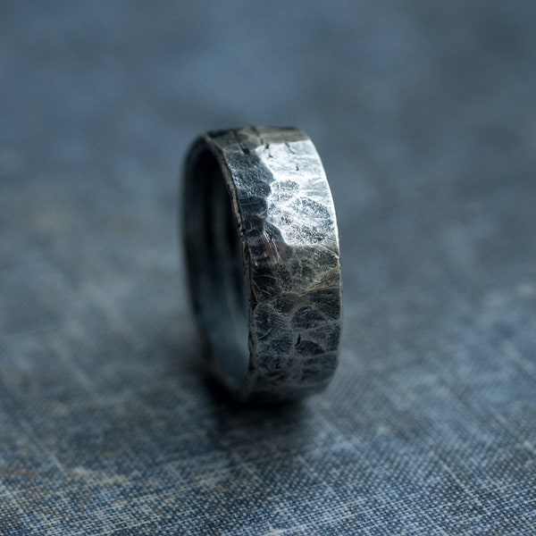 Rustic Silver Ring - Etsy