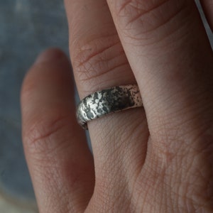 Handcrafted Wabi Sabi Ring in Sterling Silver Rustic Textured Silver ...