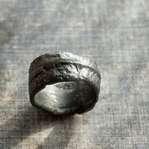 Wide Silver Ring * Organic Silver Ring * Oxidized Sterling Silver ...