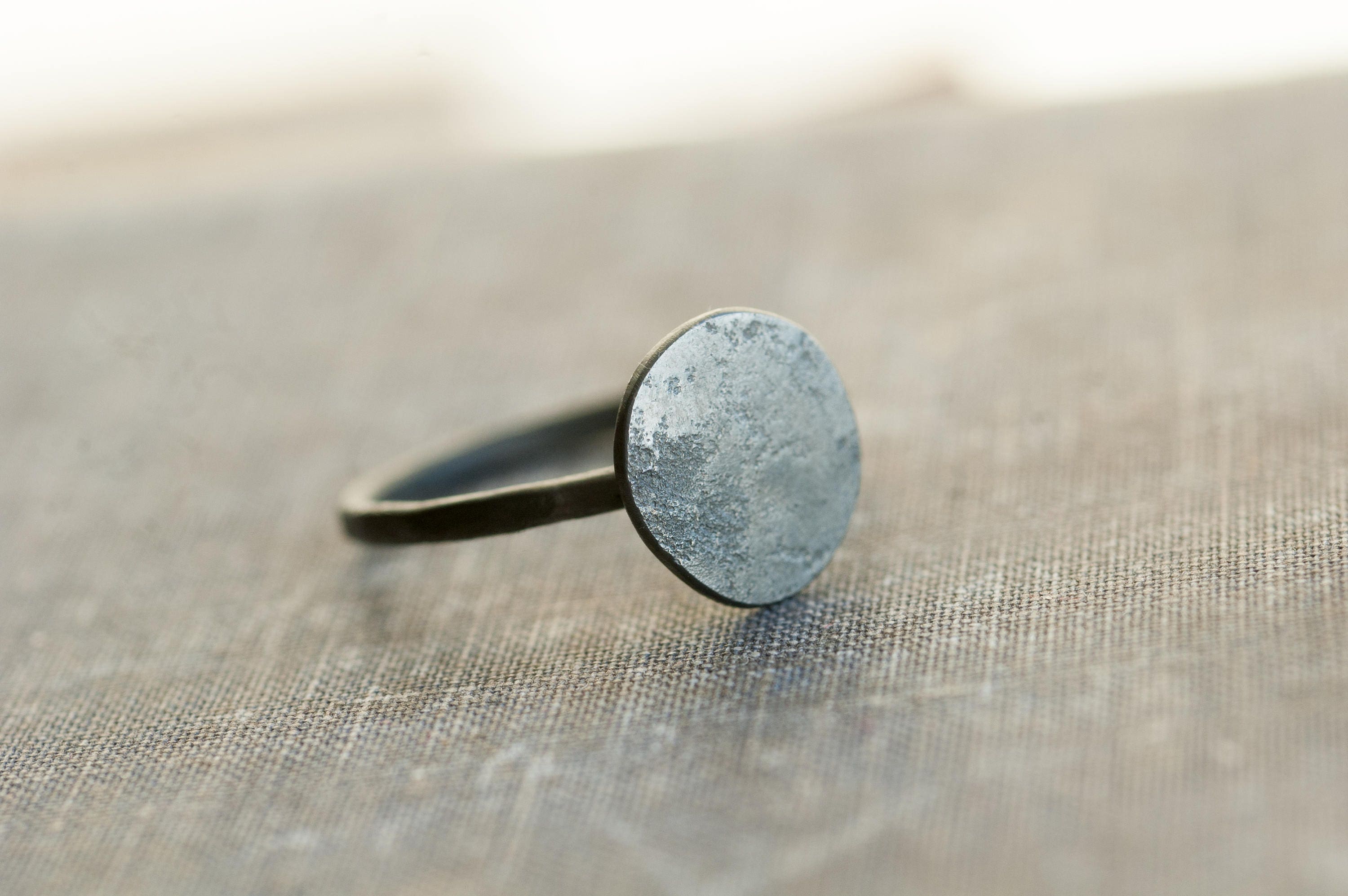 Minimalist Sterling Silver Ring Oxidized Silver Ring | Etsy