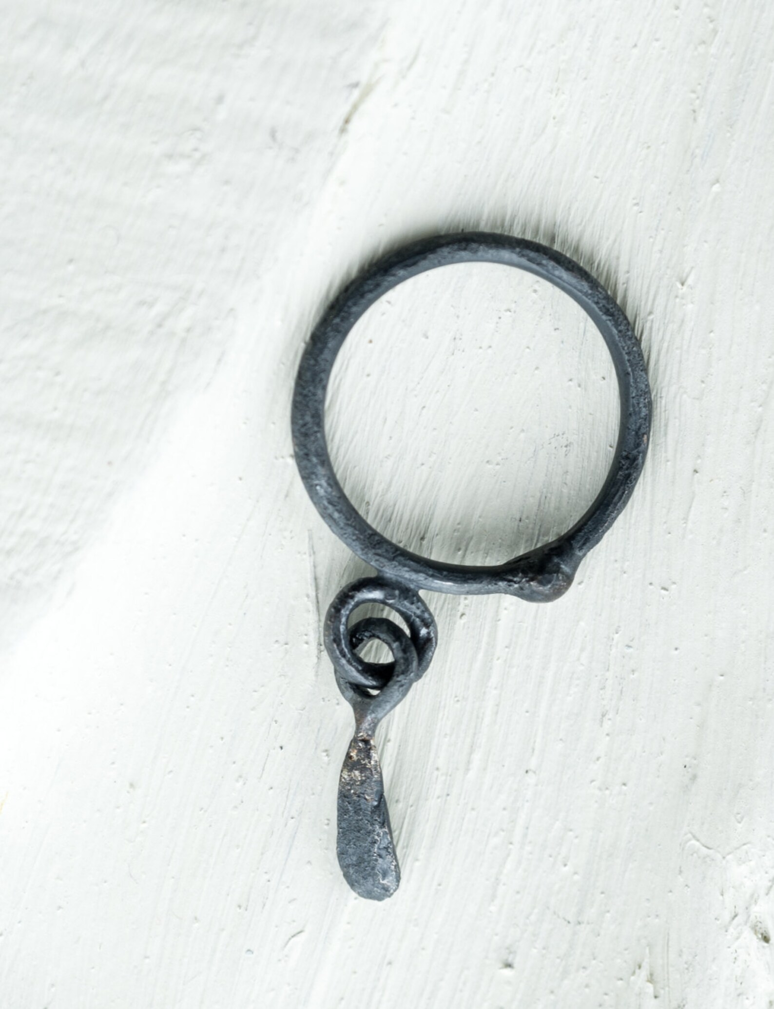 Little Leaf Talisman Ring- Organic Raw Silver Black Ring, Oxidized ...