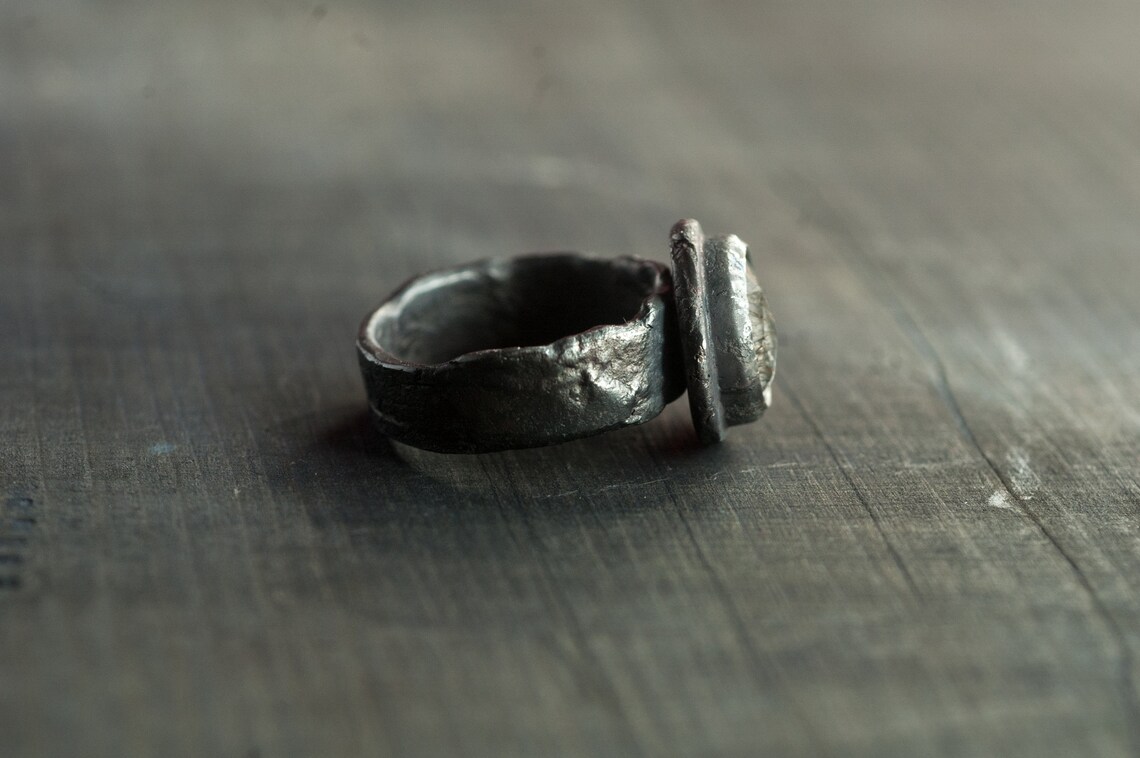 Organic Rutile Quartz Ring Raw Silver Oxidized Reticulated - Etsy
