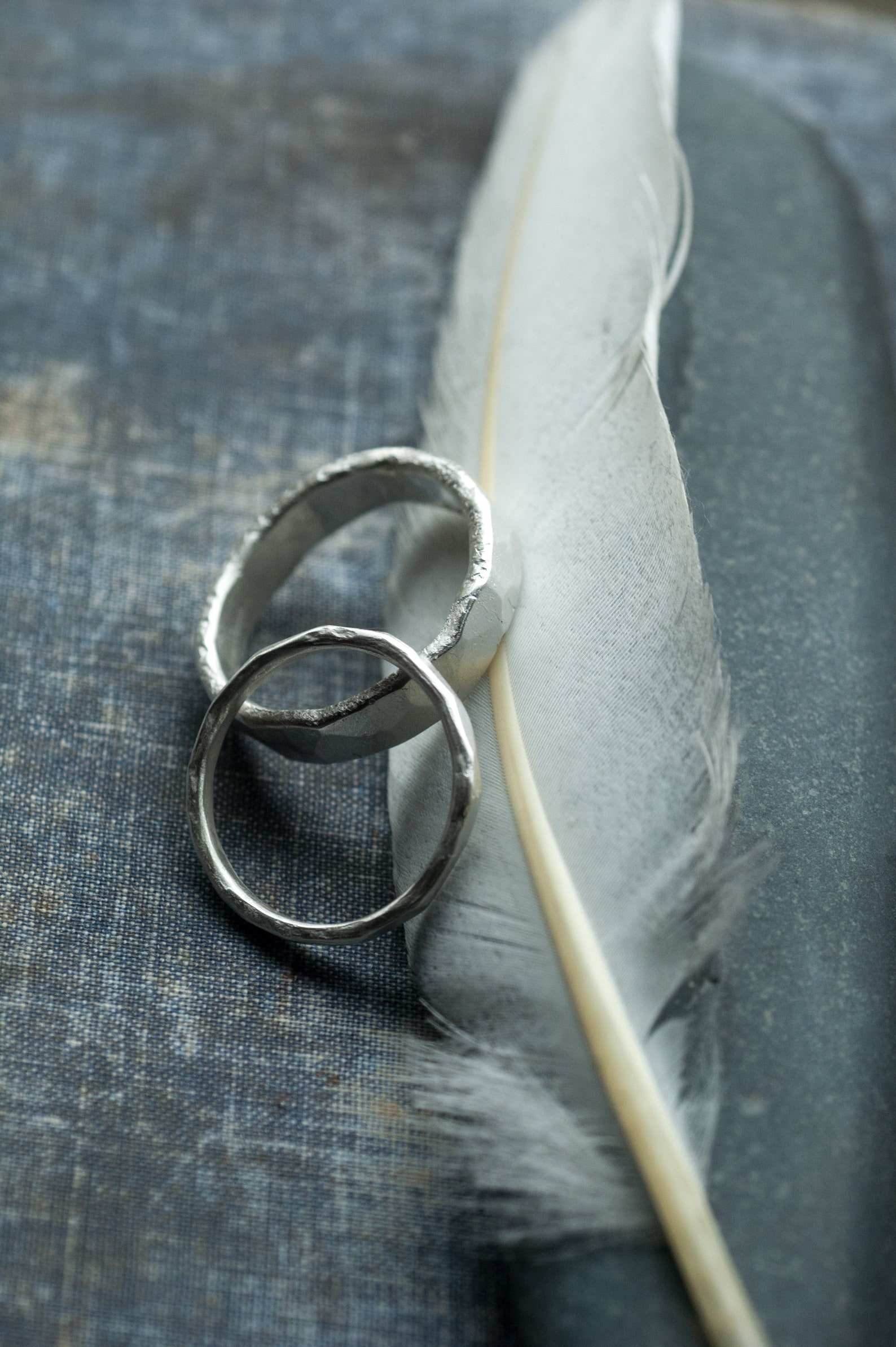 Matching Couples Rings Sterling Silver, Modern Wedding Rings, Handmade ...