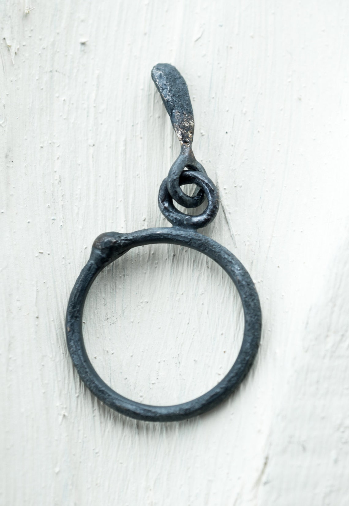 Little Leaf Talisman Ring- Organic Raw Silver Black Ring, Oxidized ...