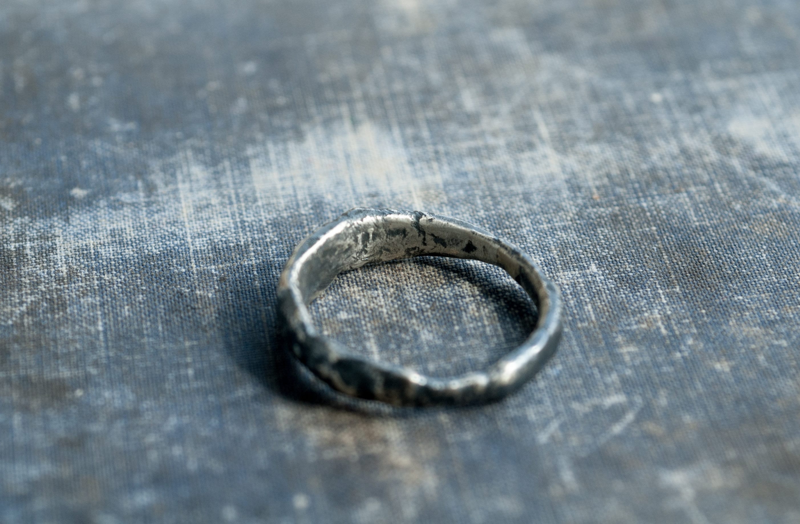 Raw silver mens ring rustic silver ring unique mens ring | Etsy