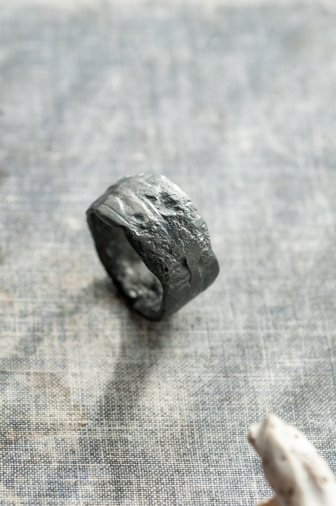 Wide Silver Ring Organic Silver Ring Oxidized Sterling - Etsy