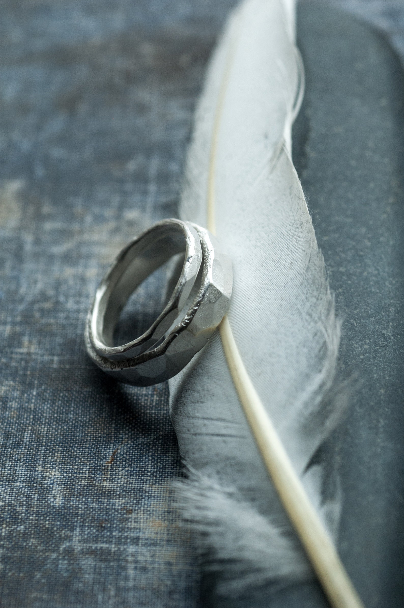 Matching Couples Rings Sterling Silver, Modern Wedding Rings, Handmade ...