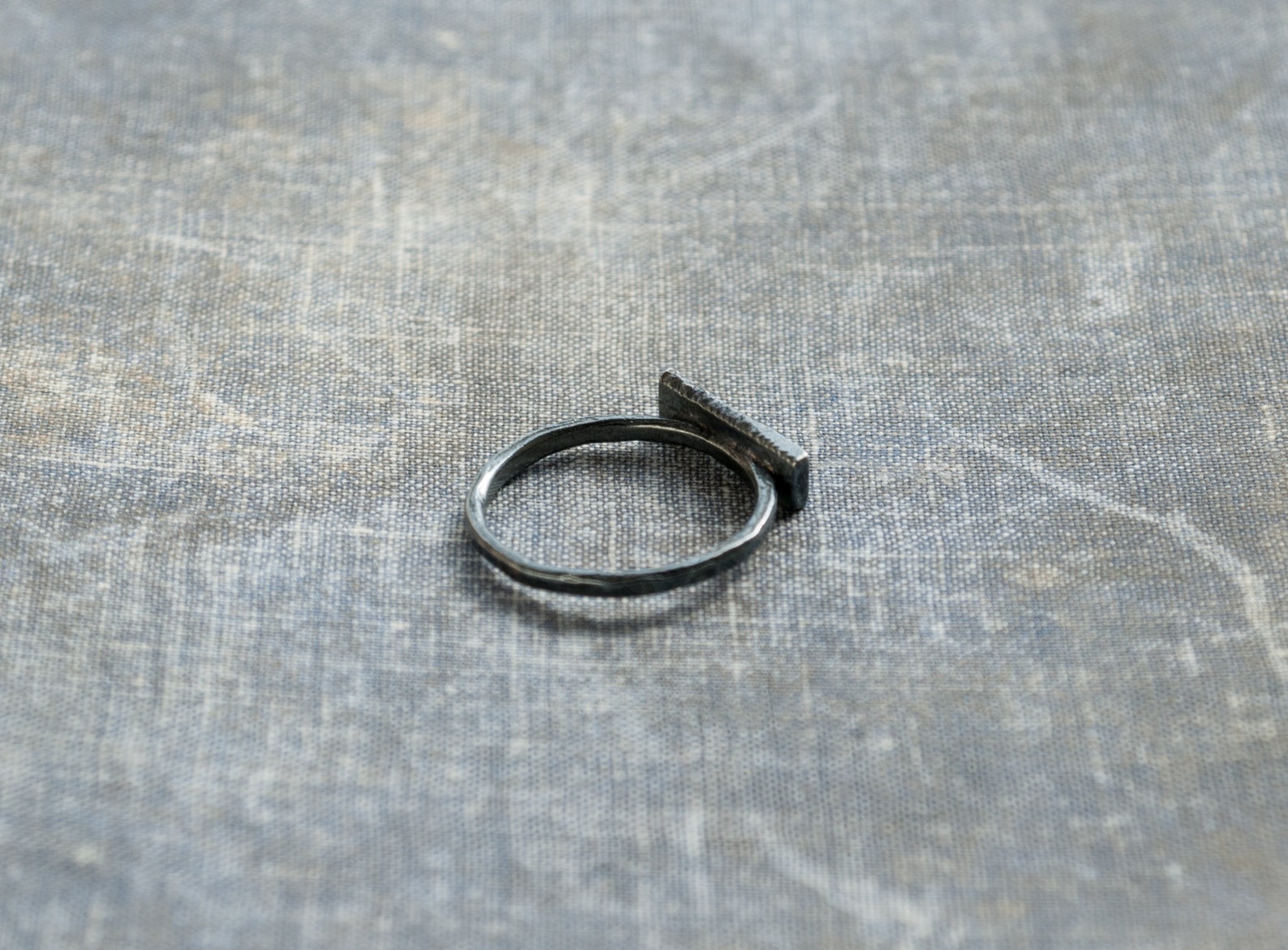 Oxidized Silver Ring * Minimalist Ring * Simple Ring * Unique Geometric ...