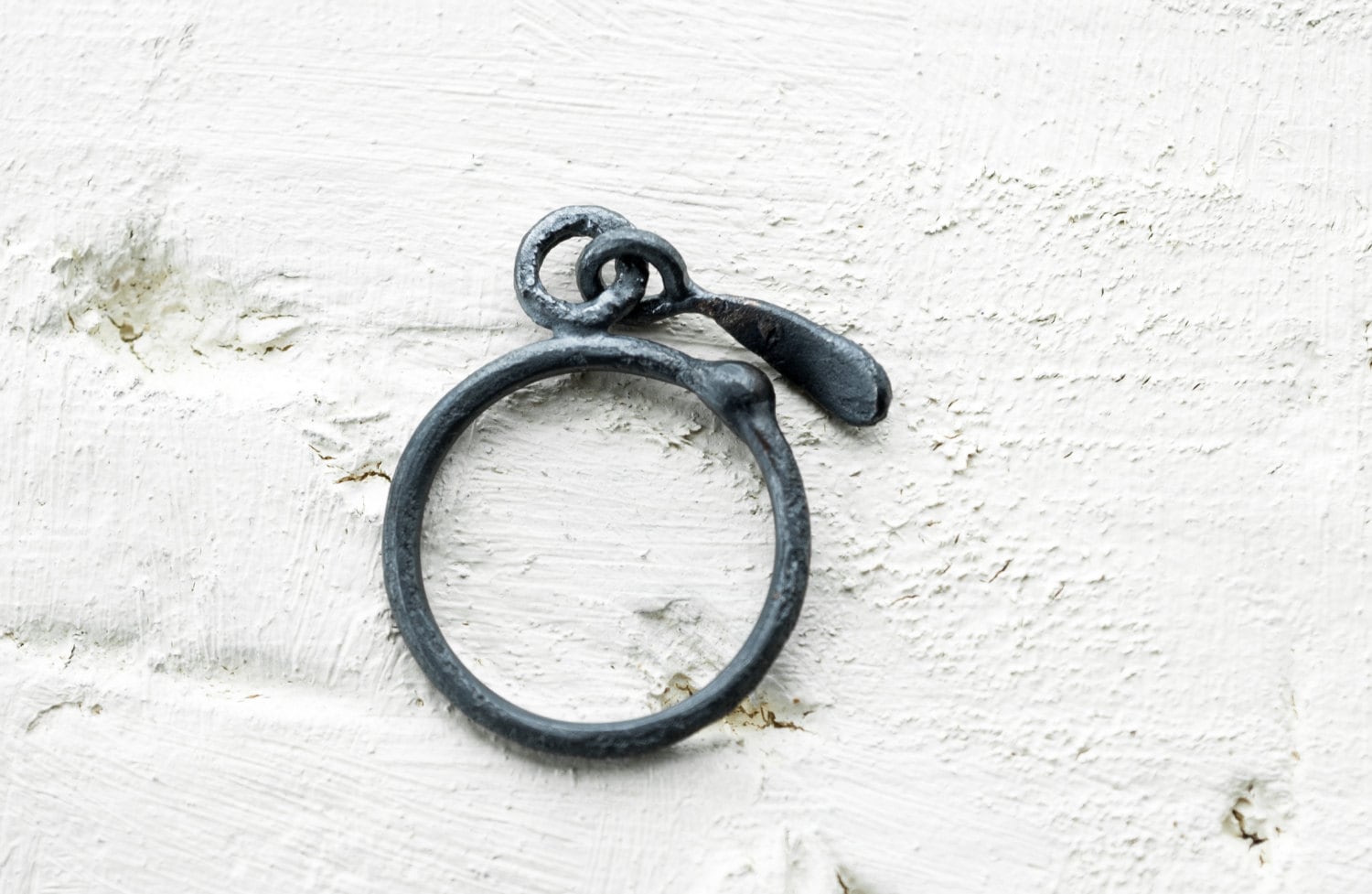 Little Leaf Talisman Ring- Organic Raw Silver Black Ring, Oxidized ...