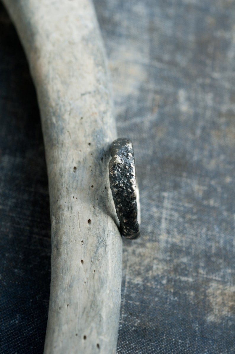 Raw Silver Mens Ring Rustic Silver Ring Unique Mens Ring - Etsy