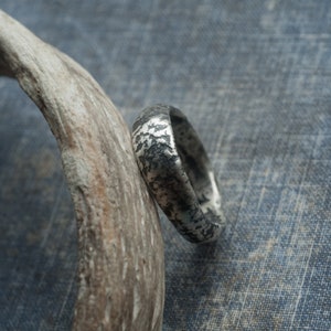 Handcrafted Wabi Sabi Ring in Sterling Silver Rustic Textured Silver ...