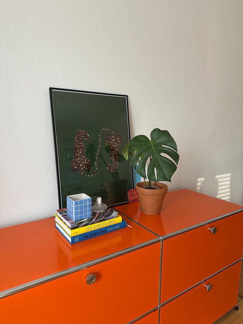 Two Bright Cheetahs Original Art Print Choose Your Size - Etsy