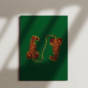 Two Bright Cheetahs Original Art Print Choose Your Size - Etsy