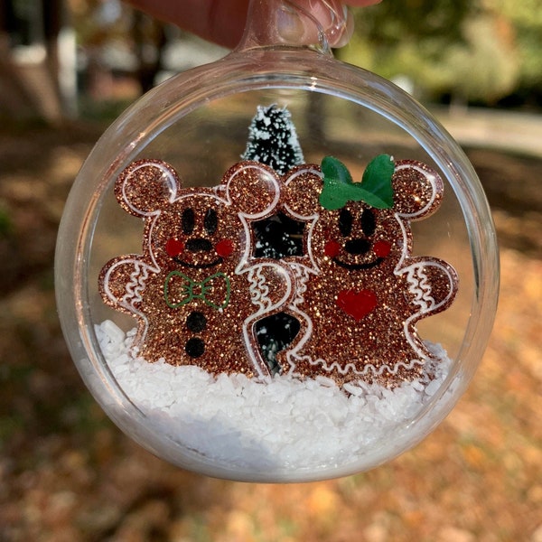Mickey and Minnie Snow Globe - Etsy