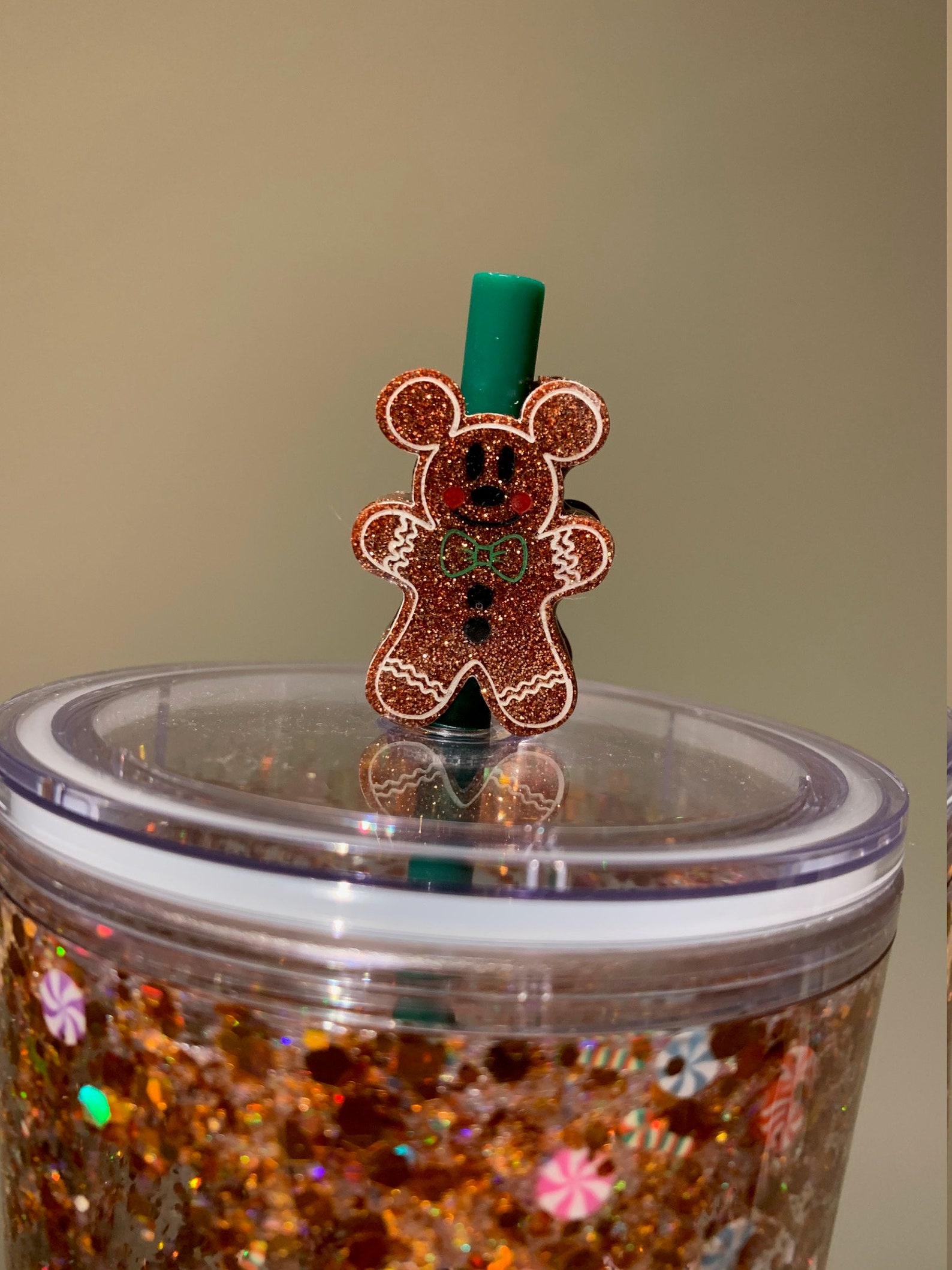 Mickey and Minnie Gingerbread Inspired Straw Topper - Etsy