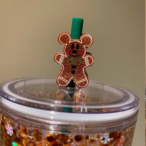 Mickey and Minnie Gingerbread Inspired Straw Topper - Etsy