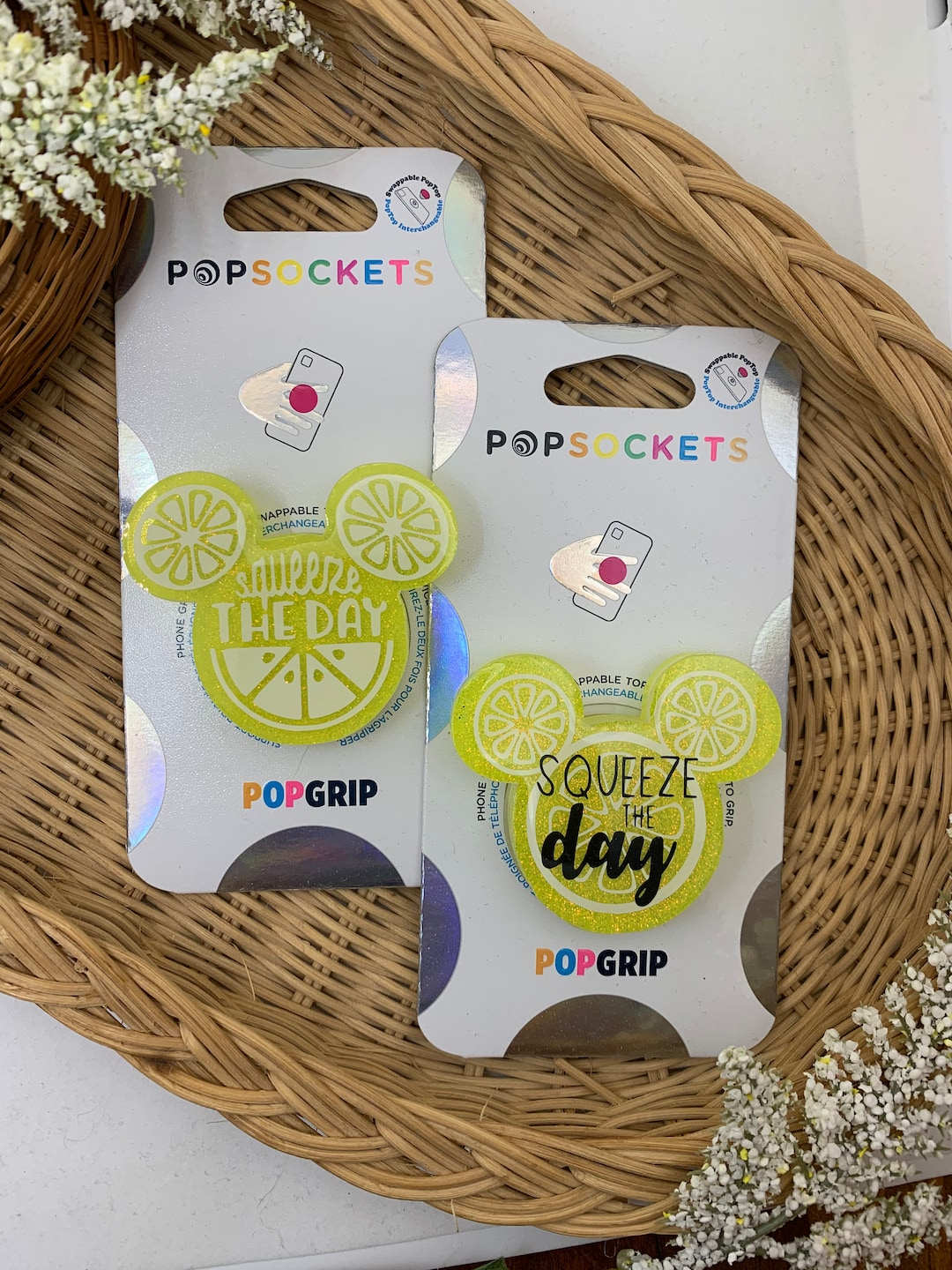 Squeeze the Day Lemon Phone Grip Magnet Hair Clip UV Reactive Neon ...