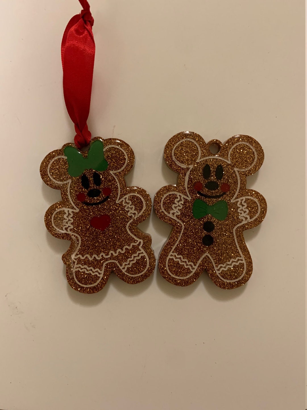 Mickey and Minnie Gingerbread Inspired Ornaments - Etsy