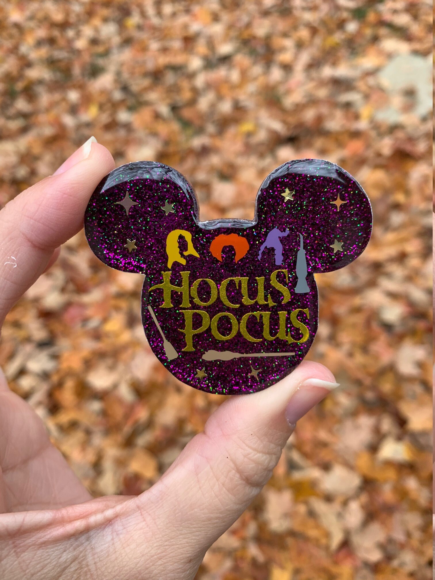 Hocus Pocus Inspired Mouse Ears Sparkly Phone Grip Hair Clip - Etsy