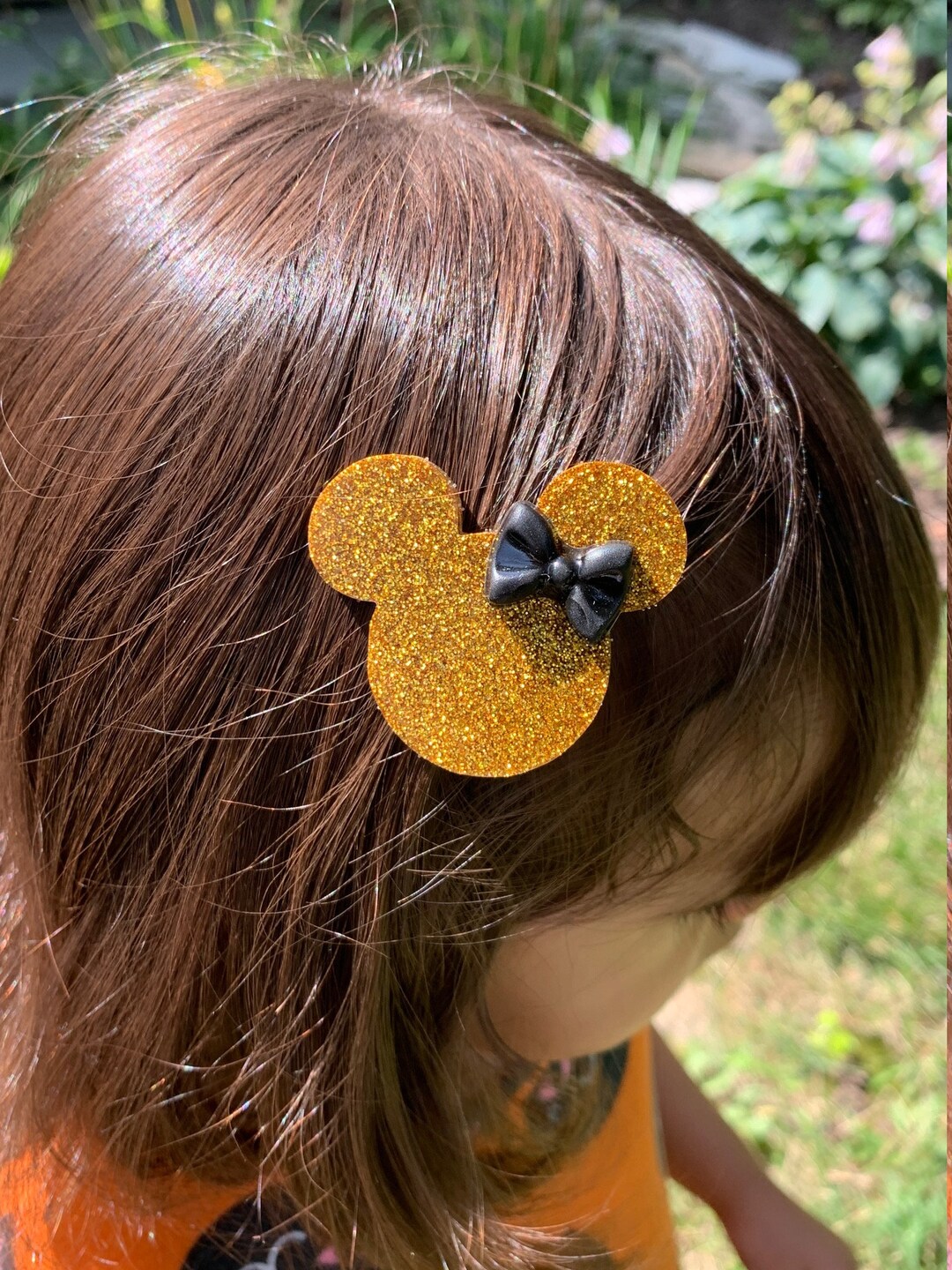 You Choose Custom Color and Glitter Mouse Ears Hair Clip - Etsy