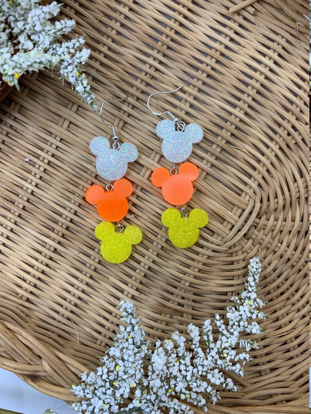 Mickey Candy Corn Inspired Tiered Dangle Earrings - Etsy