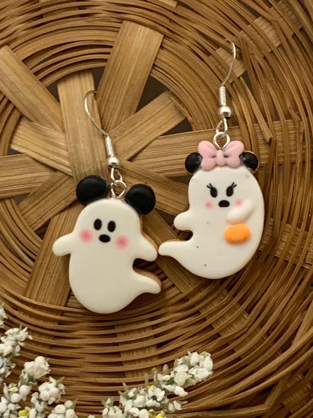 Mickey and Minnie Ghost Inspired Dangle Earrings - Etsy