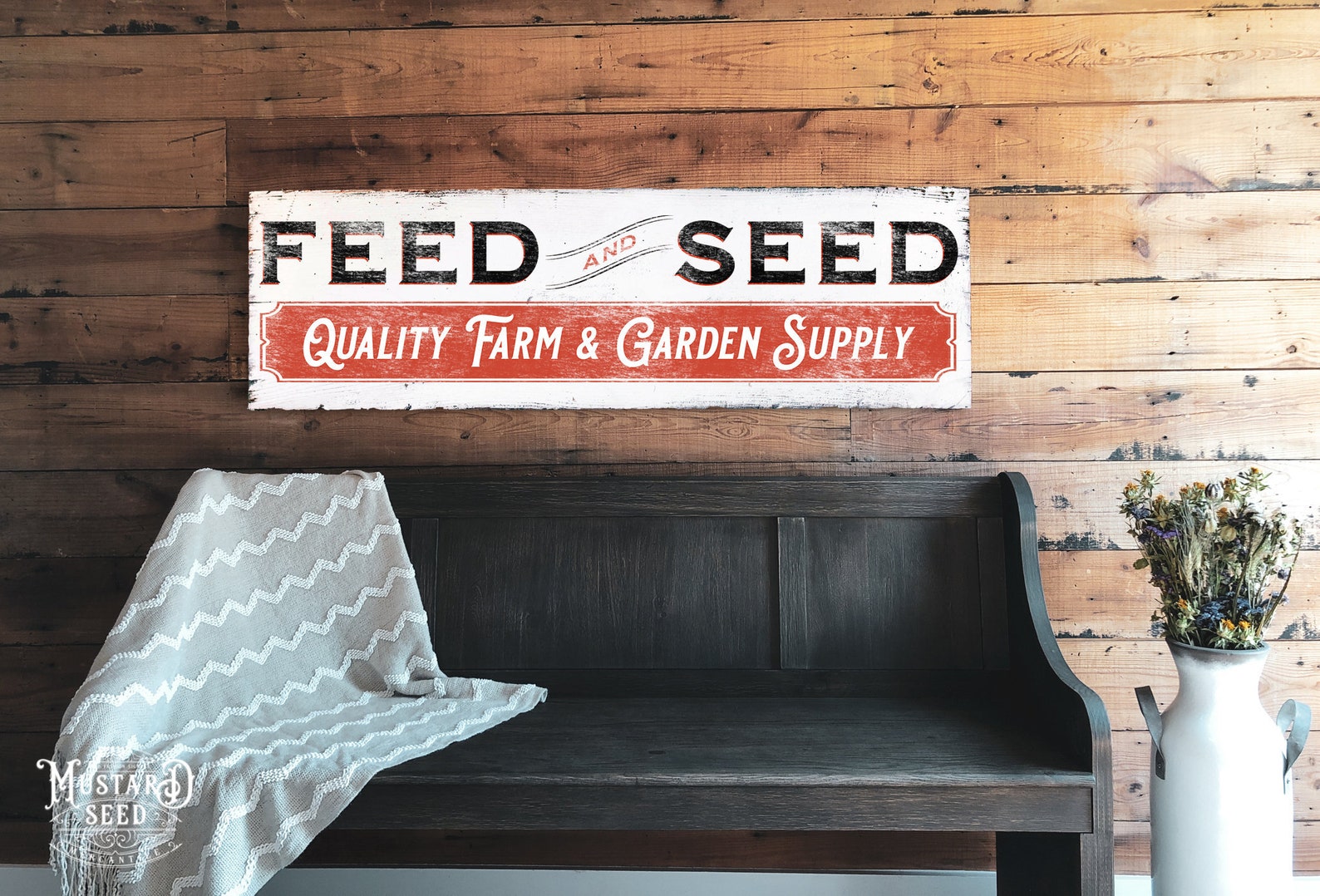 Feed and Seed Sign Long Farmhouse sign Primitive Signs | Etsy