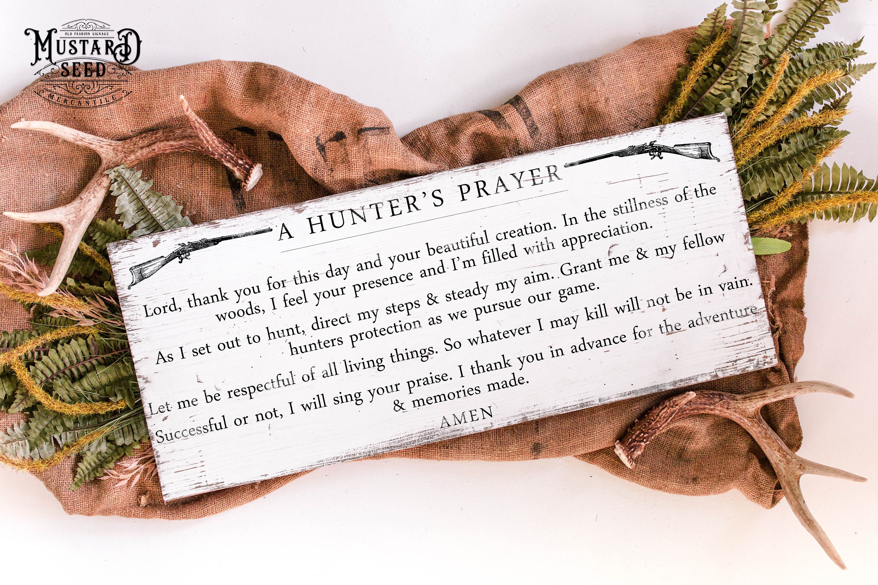 Hunting Sign Hunter's Prayer Hunting Décor Man Cave | Etsy