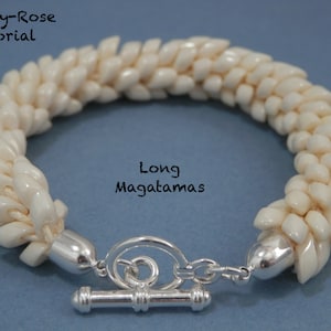 Tutorial for Beaded Kumihimo Bracelet With Long Magatama Beads Instant ...