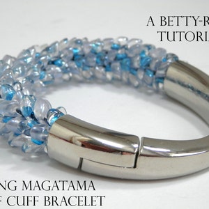 Tutorial for Beaded Kumihimo Half Cuff Bracelet With Long Magatama Beads Instant Download PDF ...
