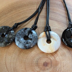 Circle Stone Necklace, Pi Stone Necklace, Adjustable Cord Necklace ...