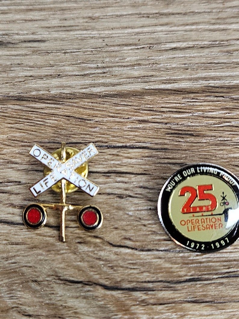 Operation Life Saver Railroad Crossing Tie Tacks, Set of 2 (different ...