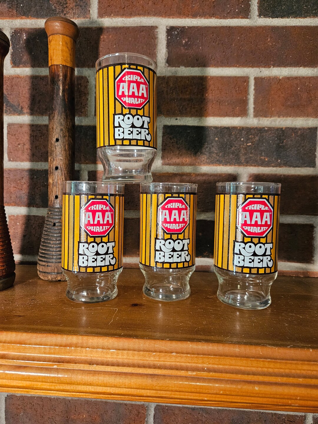 Vintage AAA Root Beer Glasses, Collectible Tumblers, Set of 4 Bin 74Z ...