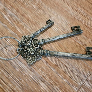 Old Skelton Keys on Ring, Very Heavy Iron Keys, Hanger Keys, Home Decor ...