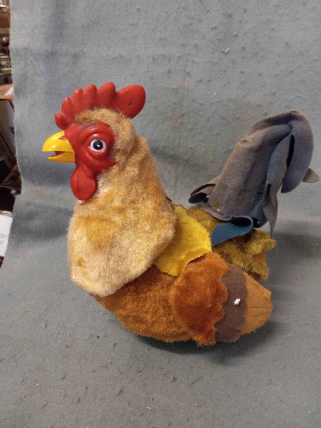 Vintage Old Metal Chicken Toy Marx With Rollers Old Rooster Marx ...