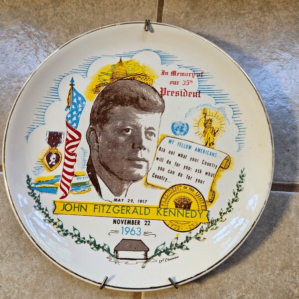 John F Kennedy Plate - Etsy
