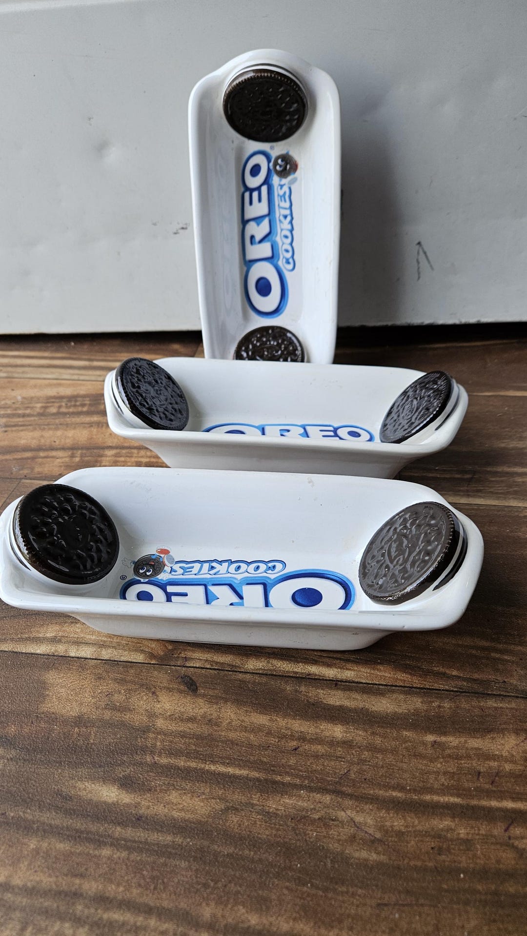 Kraft Foods White Ceramic Oreo Cookies Snack/ Banana Split Ice Cream ...