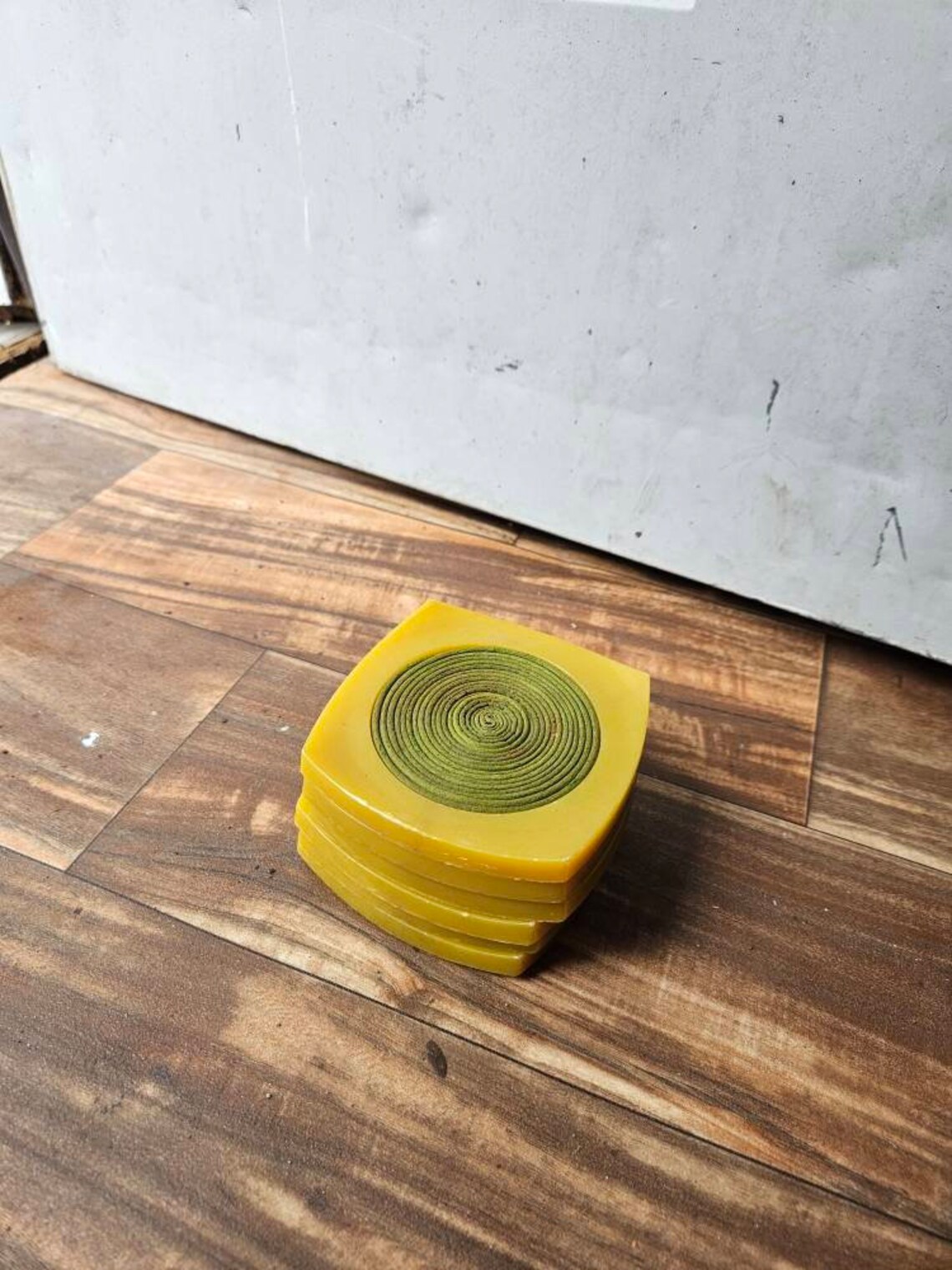 Vintage Yellow Bakelite Coasters, Set of 6 - Etsy