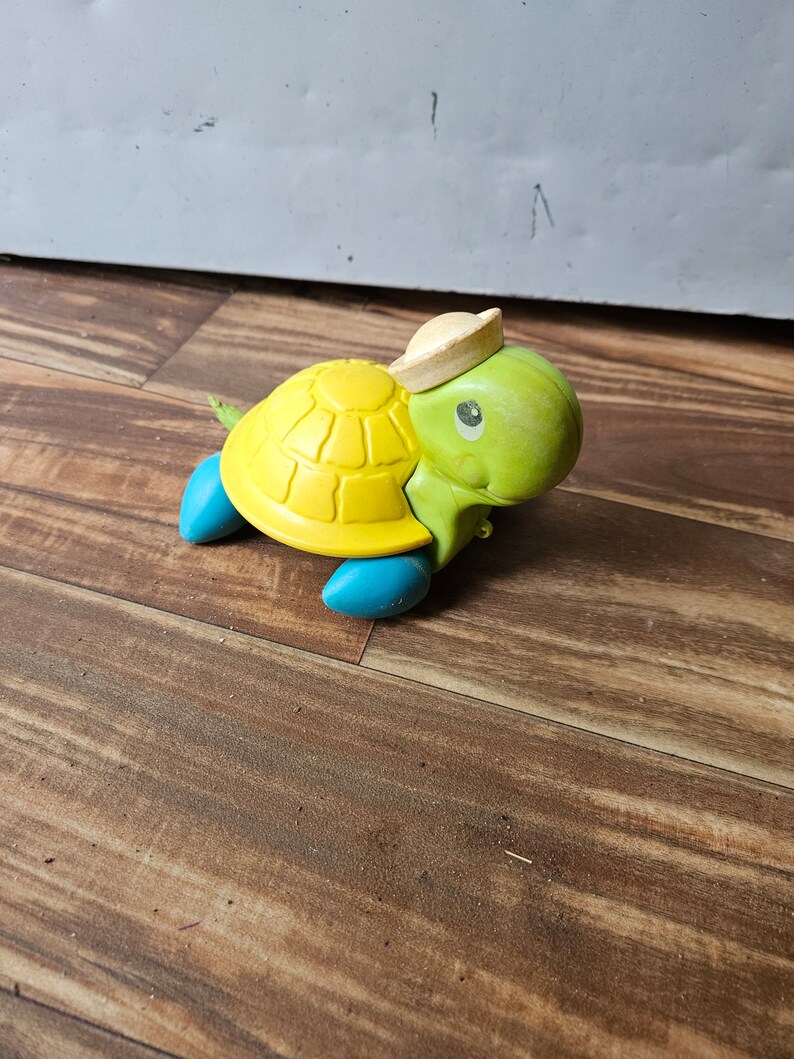 Fisher Price 1977 Pull Along Plastic Sailor Turtle Toy Retro Turtle Toy ...