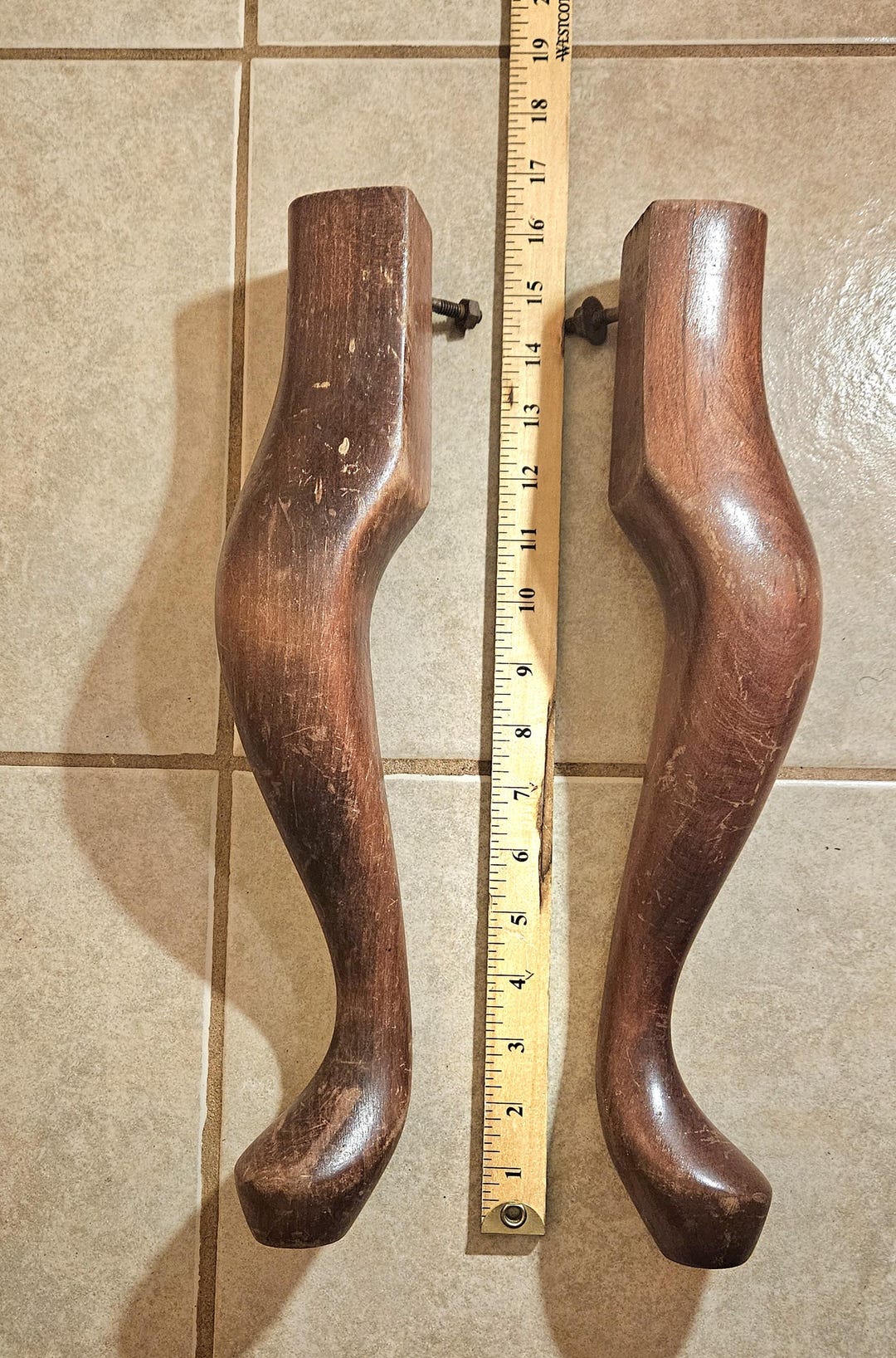 Antique Queen Anne Wooden Furniture Legs, DIY Projects, Dark Stain ...