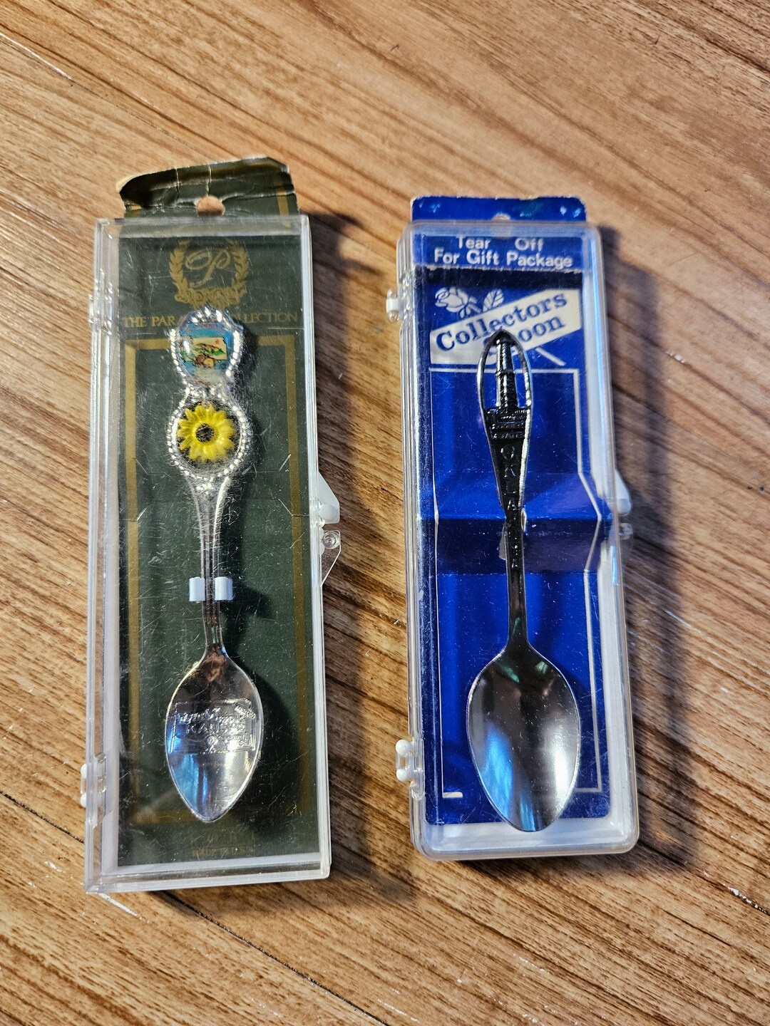 Collectors Souvenir Spoons for State of Oklahoma and State of Kansas ...