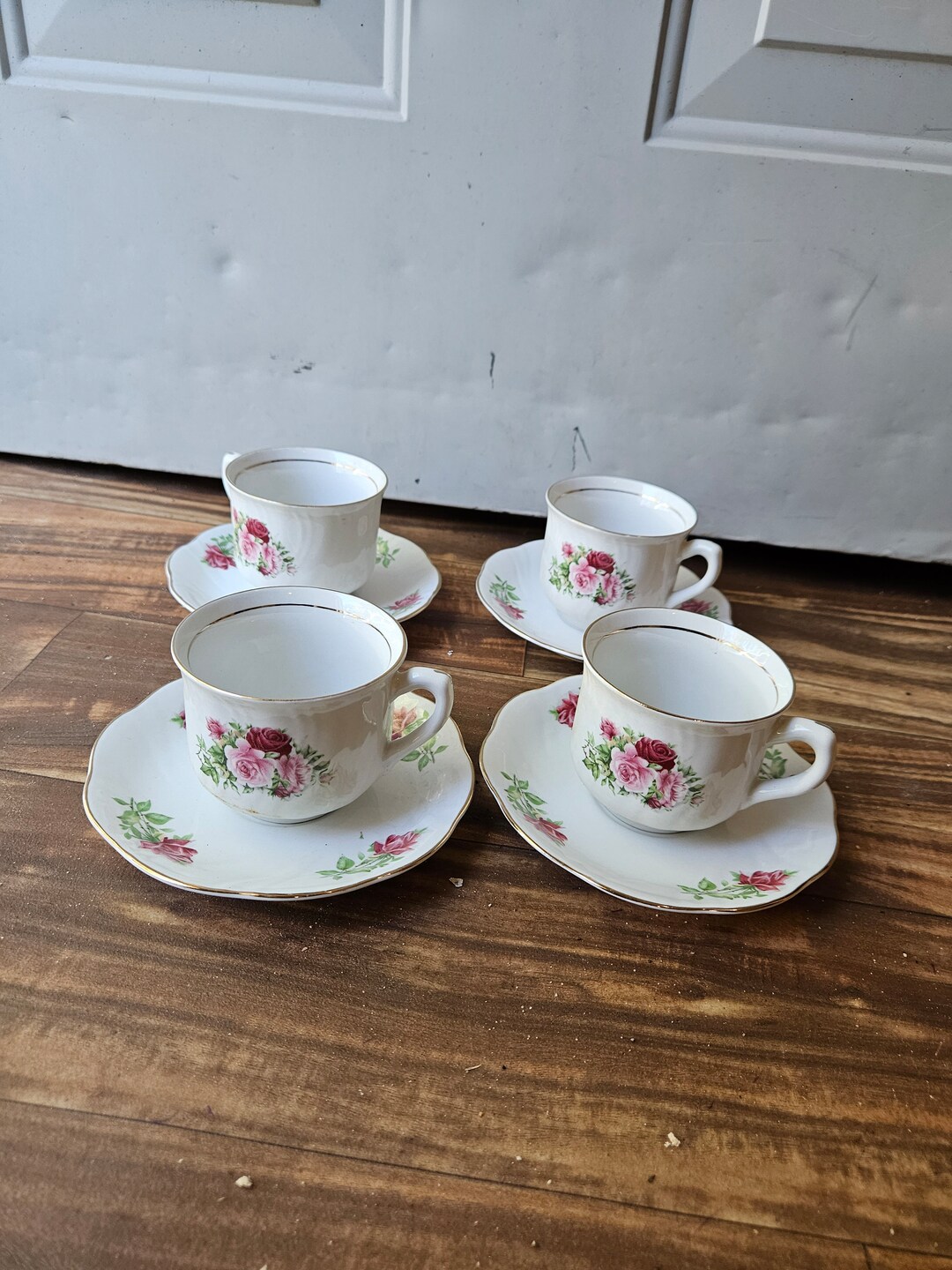 Formalities by Baum Bros. Maria Cup and Saucer Set of 4 Cups and 4 ...