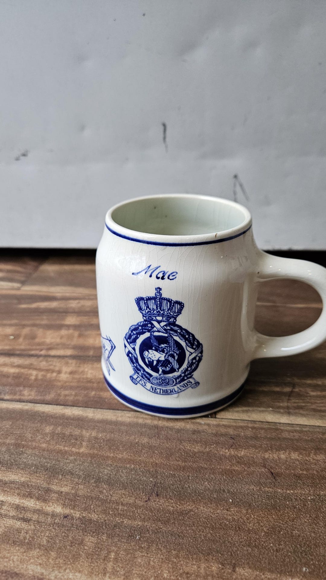 Genuine Delft Blue Hand Painted Windmill/heineken Mug With Name Mae ...