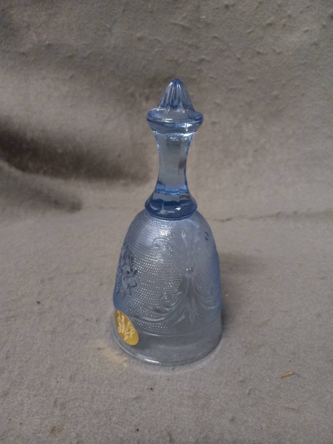 Tiara Glass Blue Glass Sandwich Pattern Glass Bell - Etsy