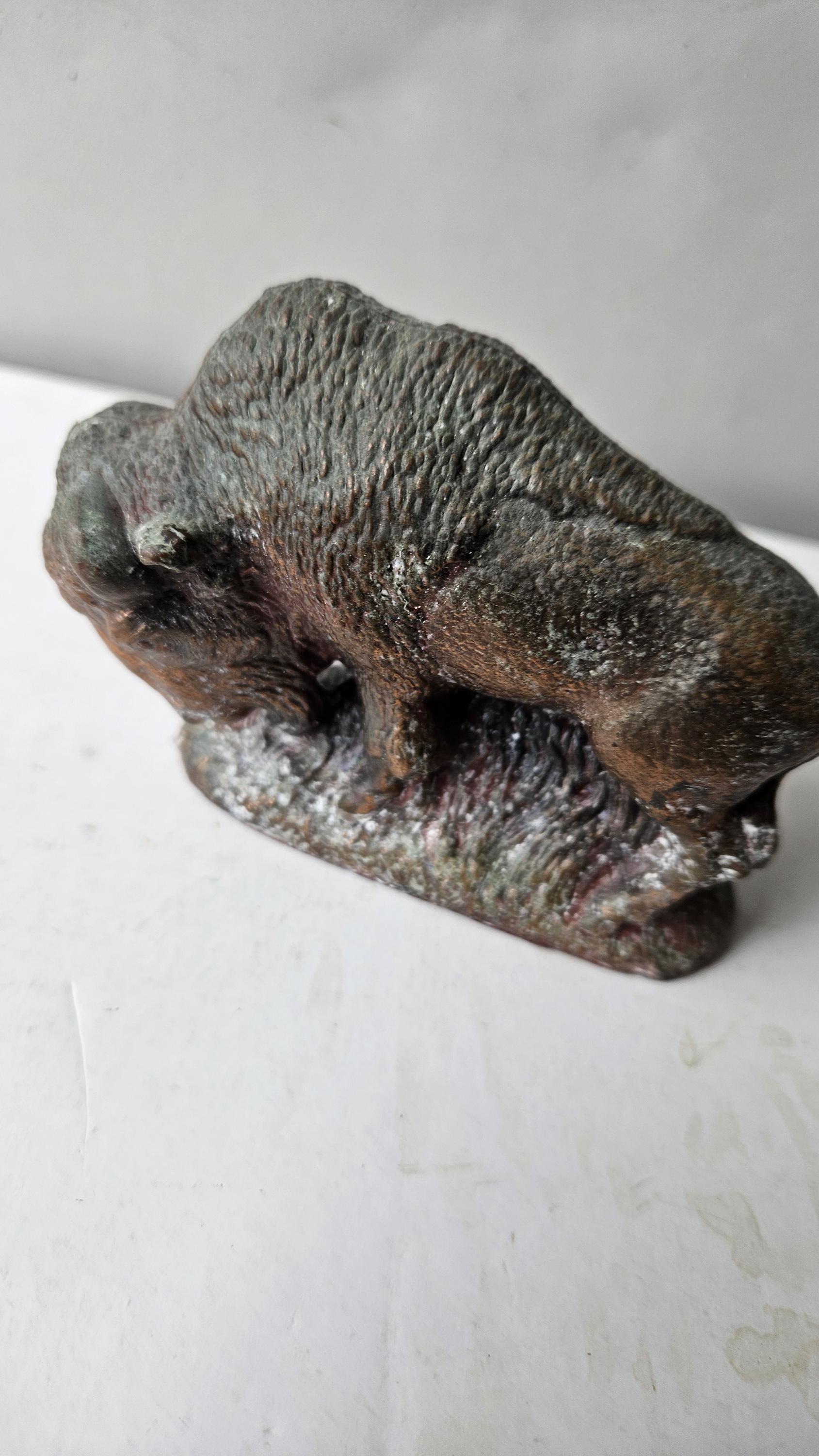 Vintage Pecan Shell Buffalo Figurine Sculpture - Etsy