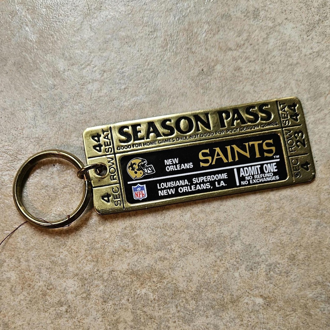 New Orleans Saints Louisiana Superdome Keychain, Season Brass Keychain ...