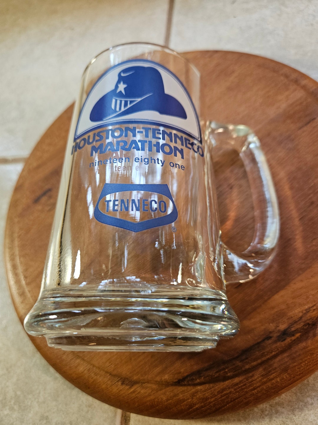 Vintage 1981 Houston Marathon Beer Mug, Tenneco Souvenir, Collectible ...
